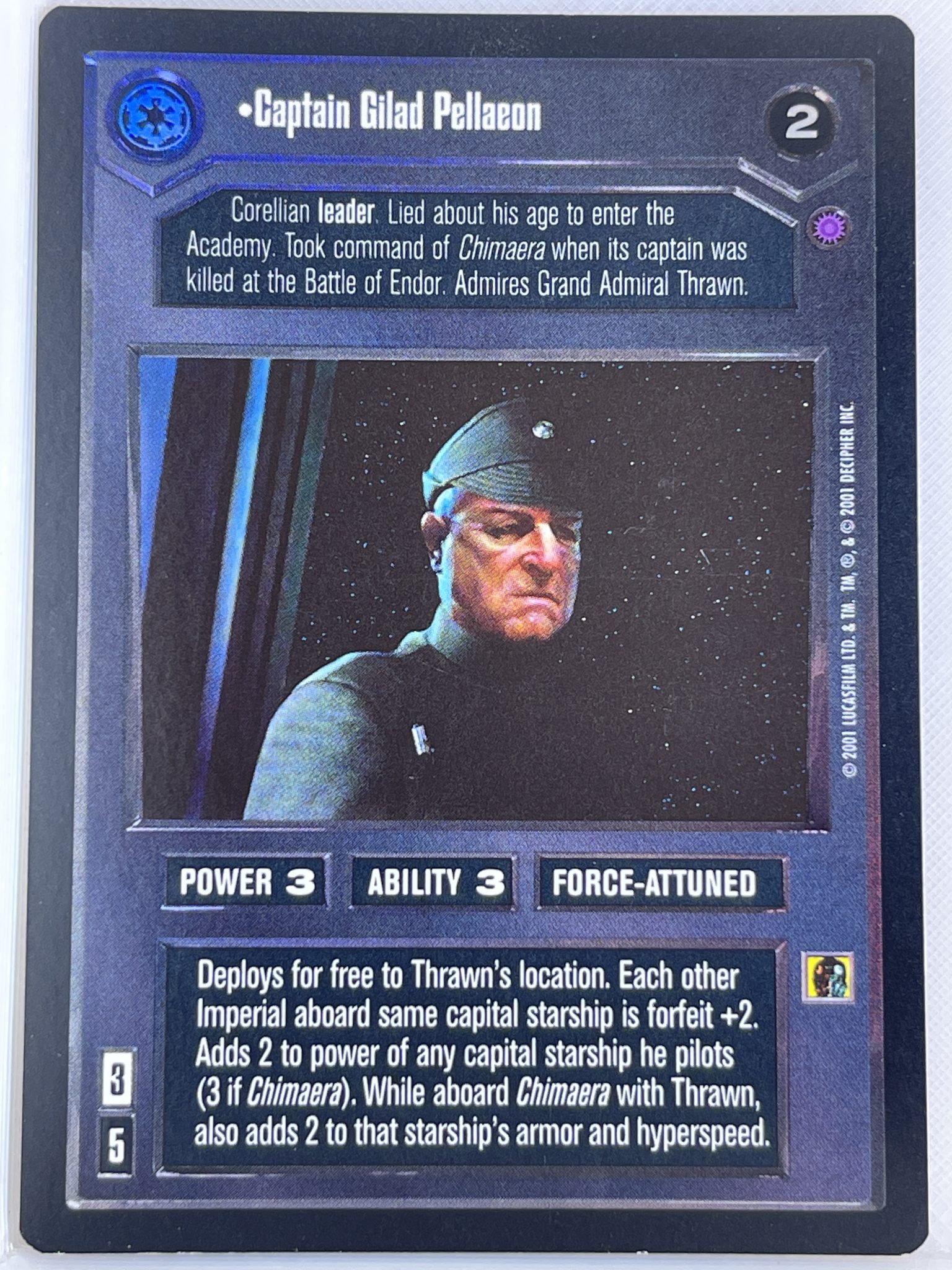 STAR WARS CCG REFLECTIONS III SRF DARK SIDE FOIL CAPTAIN GILAD PELLAEON ...