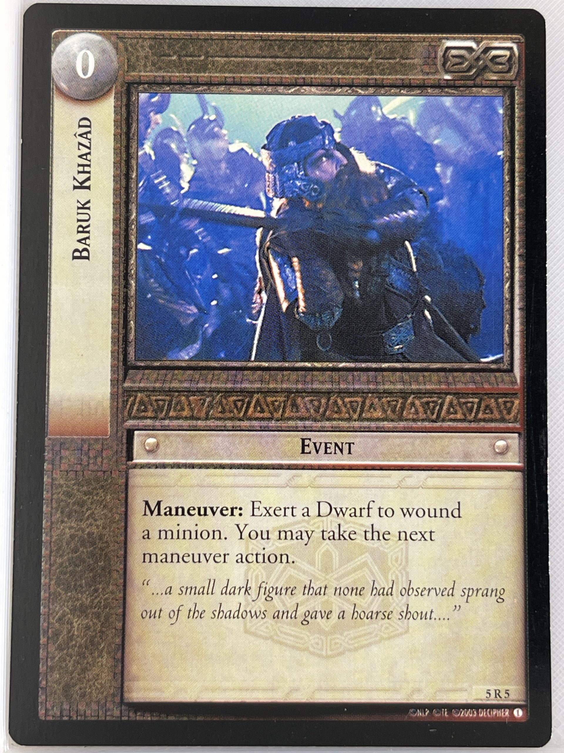 LORD OF THE RINGS TCG HELM’S DEEP RARE CARD 5R5 BARUK KHAZAD lp ...