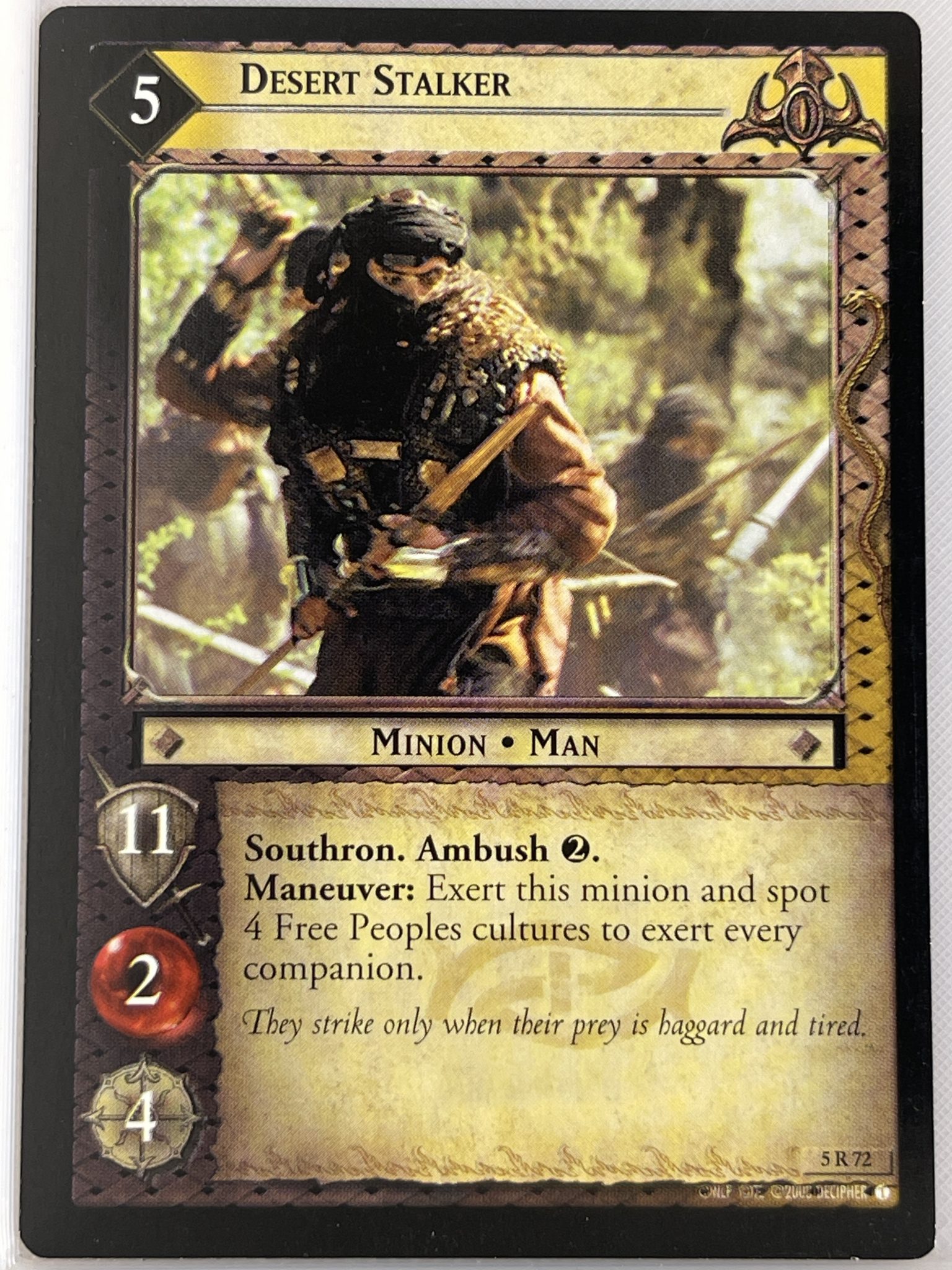 LORD OF THE RINGS TCG HELM’S DEEP RARE CARD 5R72 DESERT STALKER lp ...