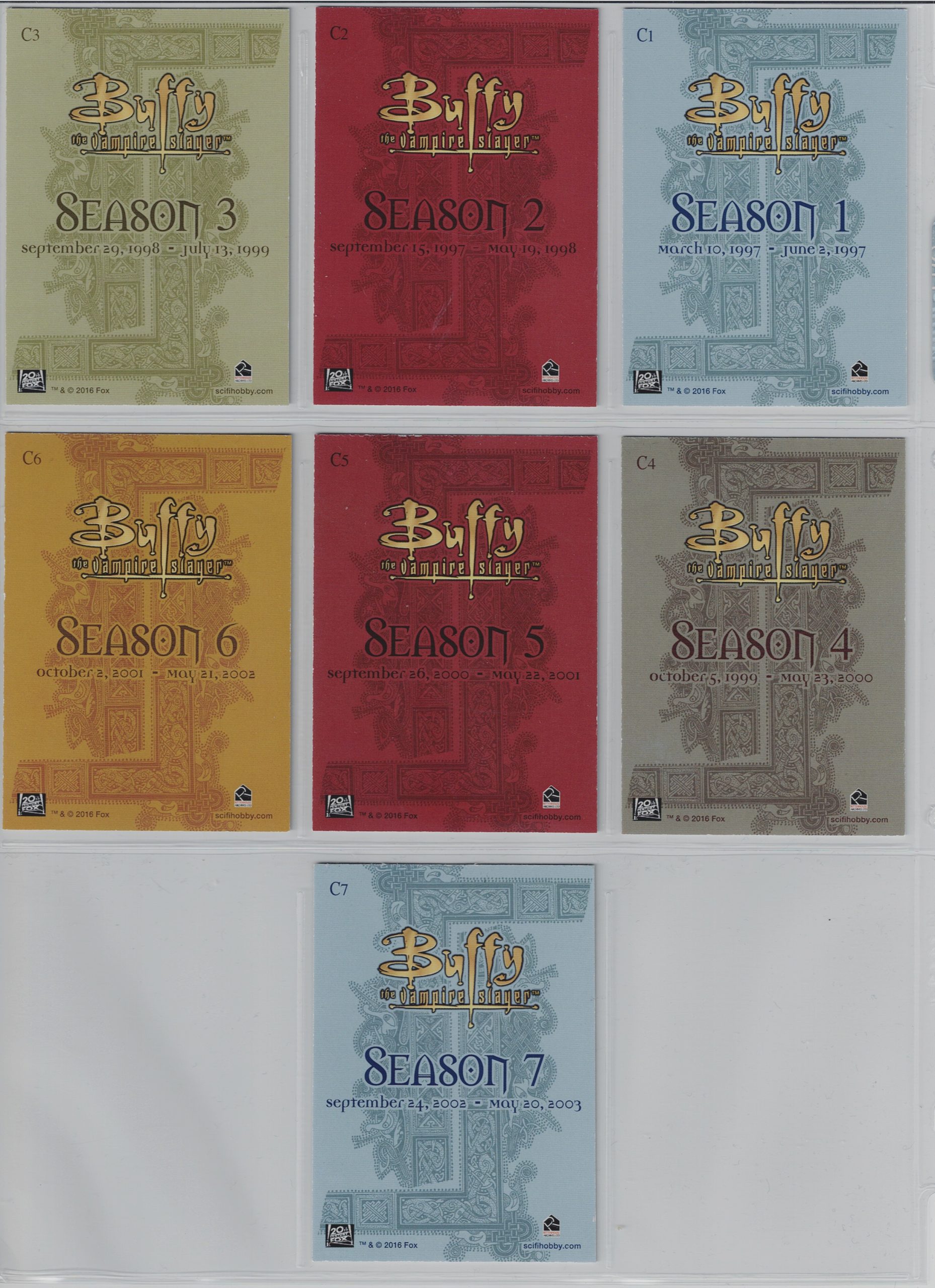 BUFFY ULTIMATE COLLECTORS SERIES 2 MONTAGE CARDS SET OF 7 - Phoenix Cards