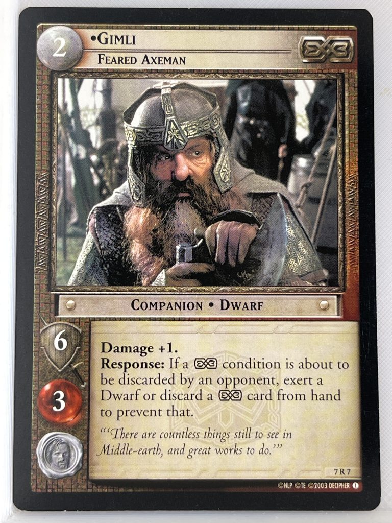 LORD OF THE RINGS TCG RETURN OF THE KING RARE CARD 7R7 GIMLI lp ...