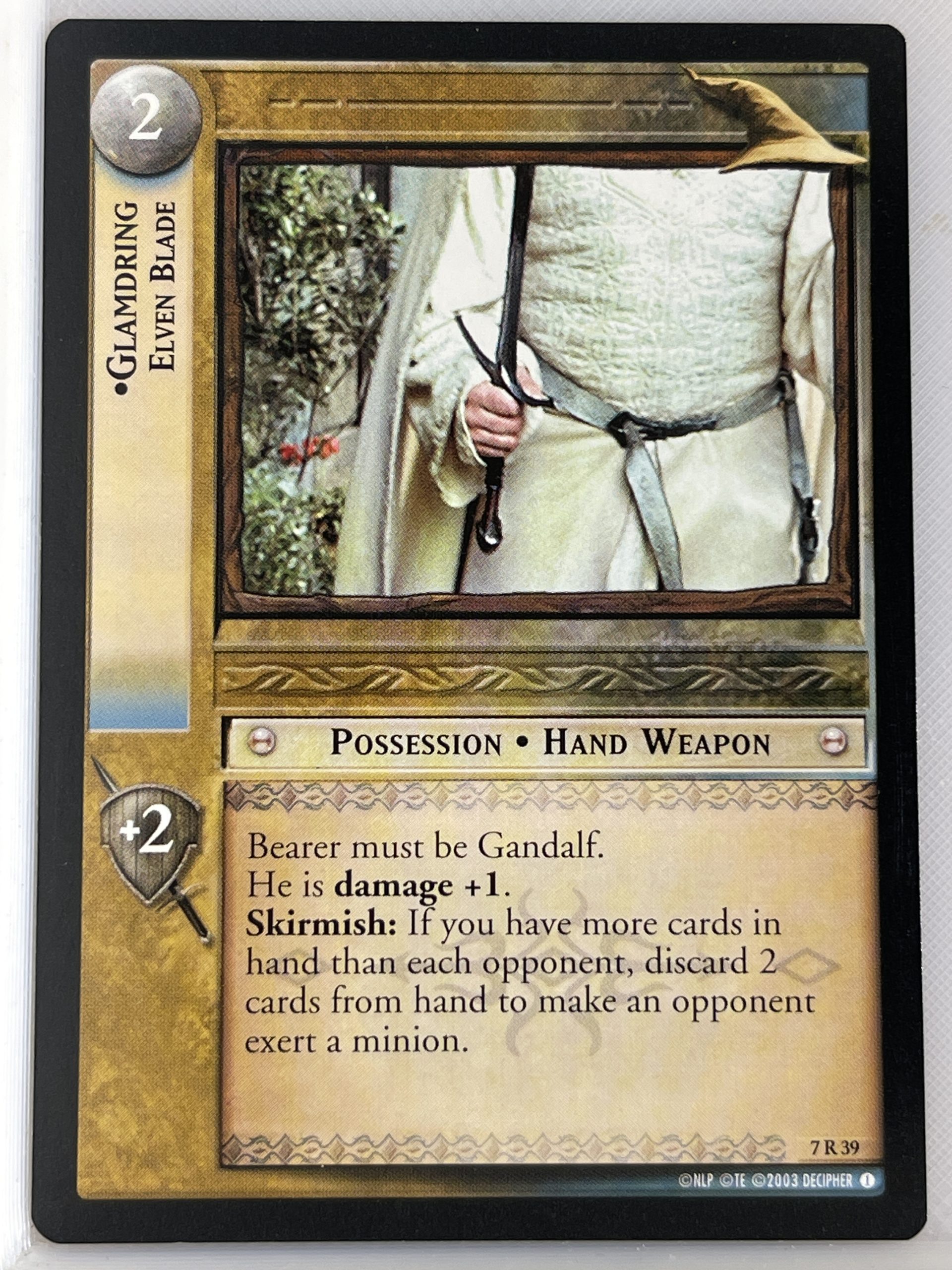LORD OF THE RINGS TCG RETURN OF THE KING RARE CARD 7R39 GLAMDRING lp ...