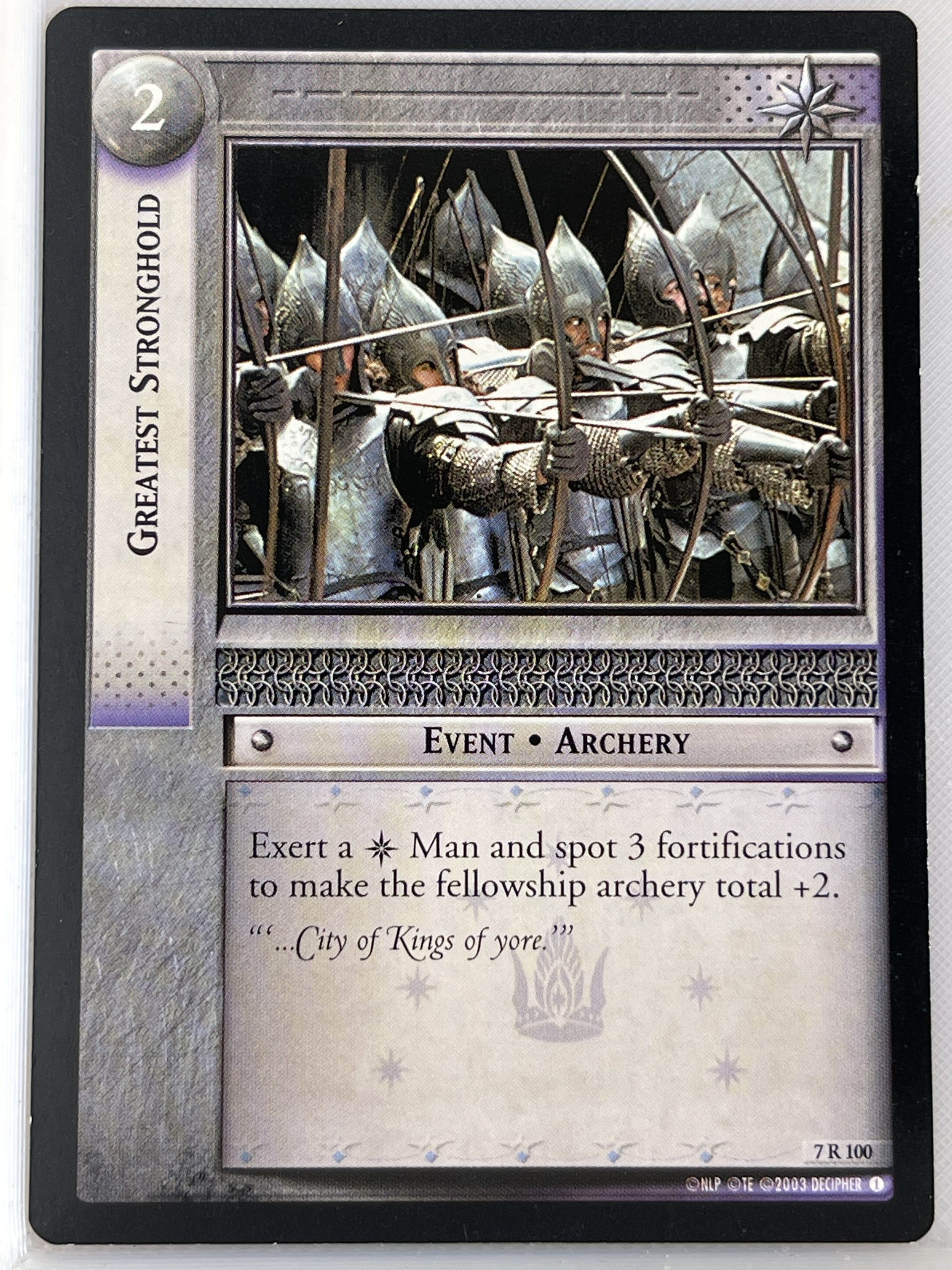 LORD OF THE RINGS TCG RETURN OF THE KING RARE CARD 7R100 GREATEST ...