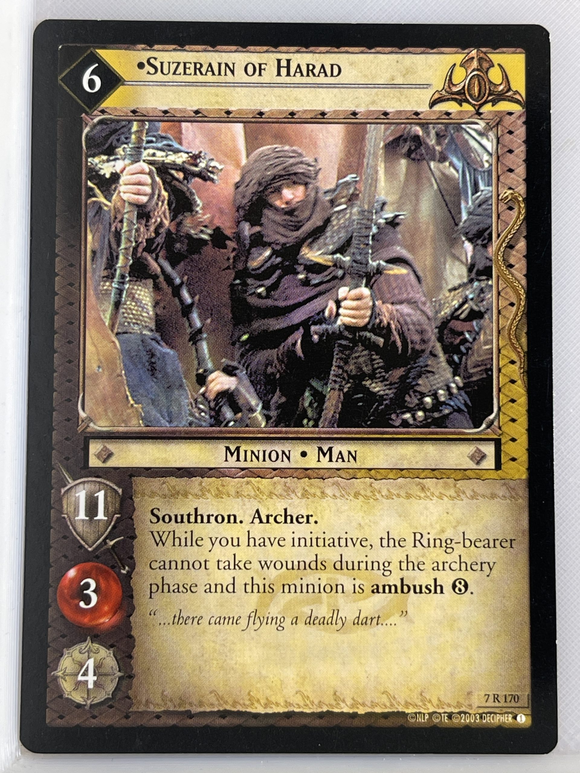 LORD OF THE RINGS TCG RETURN OF THE KING RARE CARD 7R170 SUZERAIN OF ...