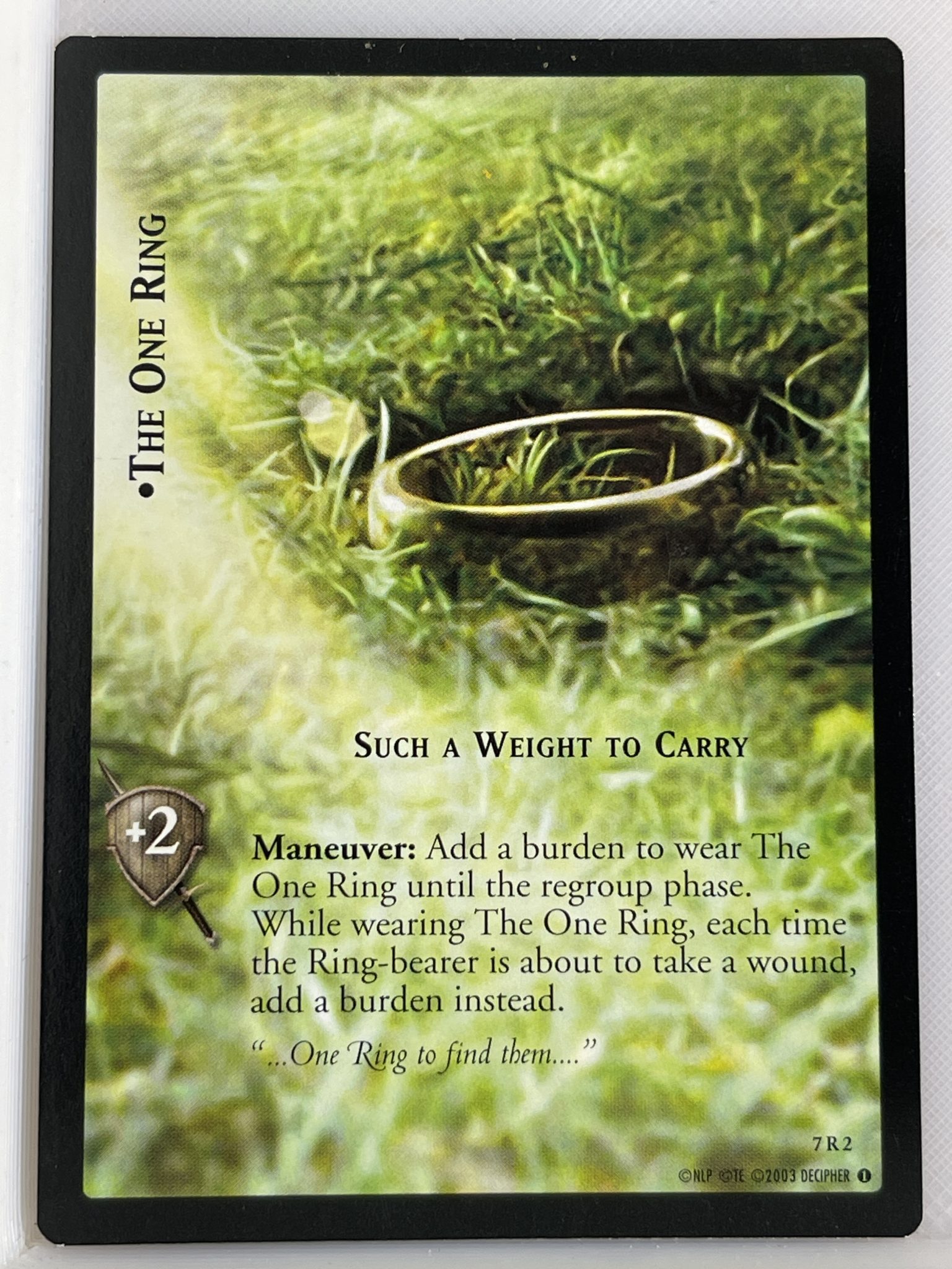 LORD OF THE RINGS TCG RETURN OF THE KING RARE CARD 7R2 THE ONE RING lp ...