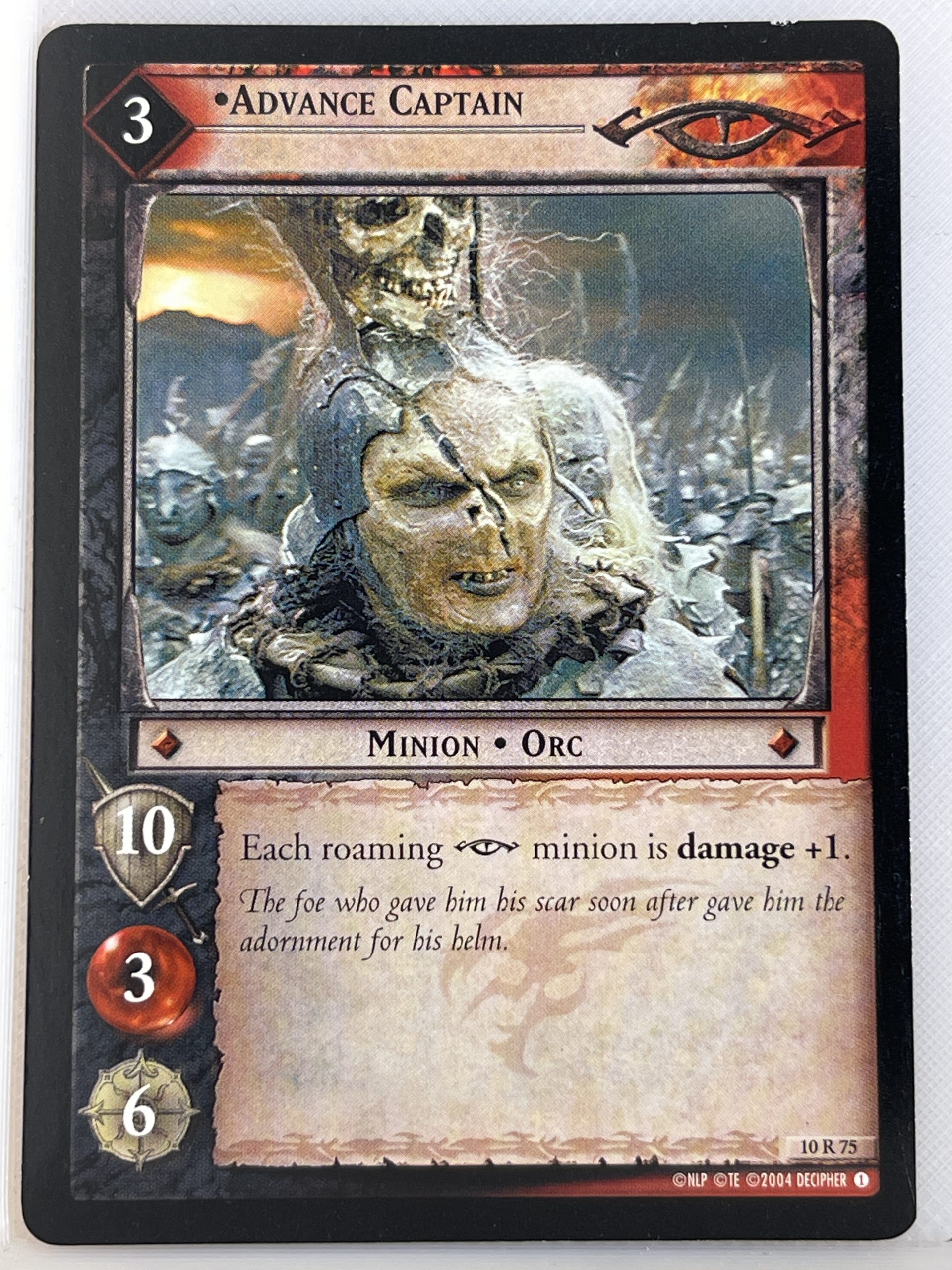 LORD OF THE RINGS TCG MOUNT DOOM RARE CARD 10R75 ADVANCE CAPTAIN lp ...