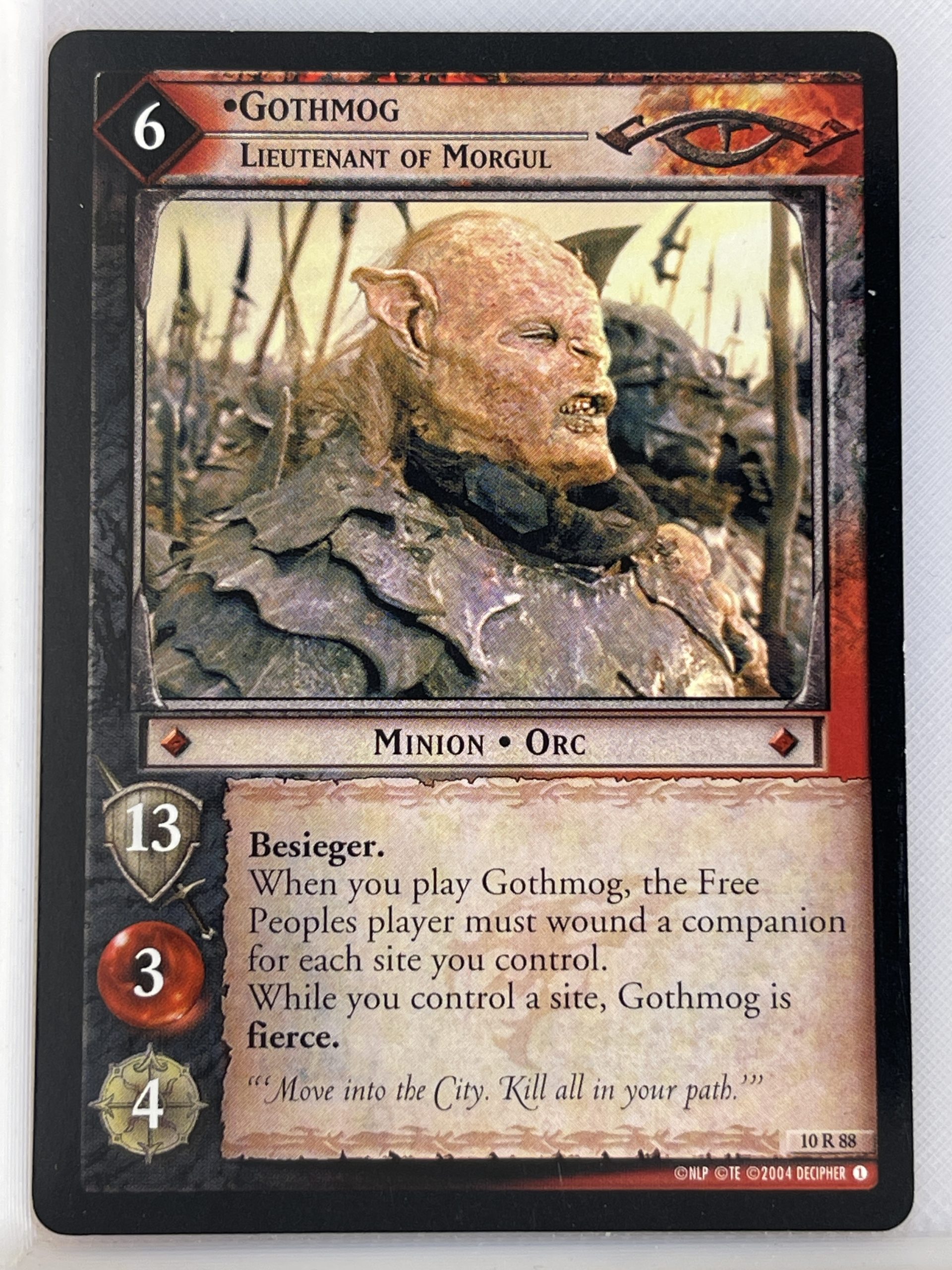 LORD OF THE RINGS TCG MOUNT DOOM RARE CARD 10R88 GOTHMOG lp - Phoenix Cards
